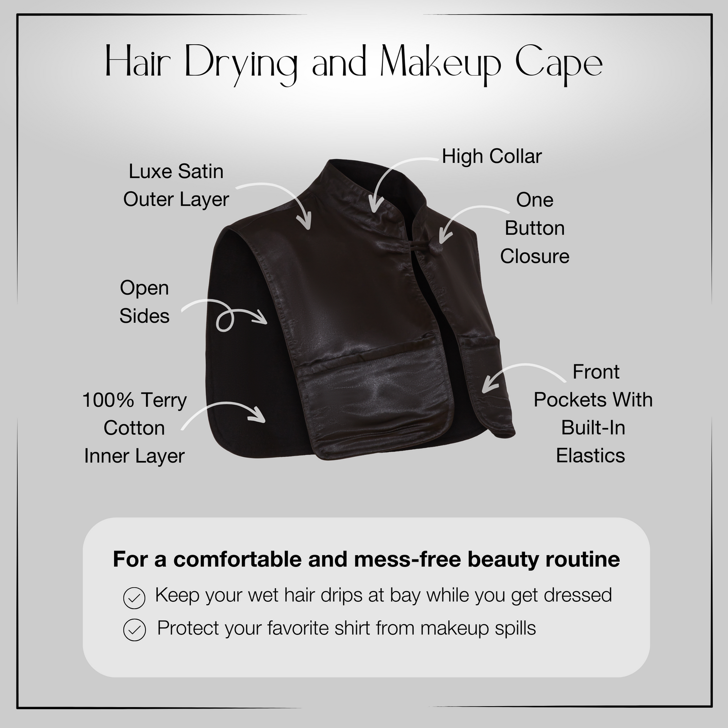 Monii Beauty Cape - Makeup, Hair, and Everyday Routine Beauty Accessory ...